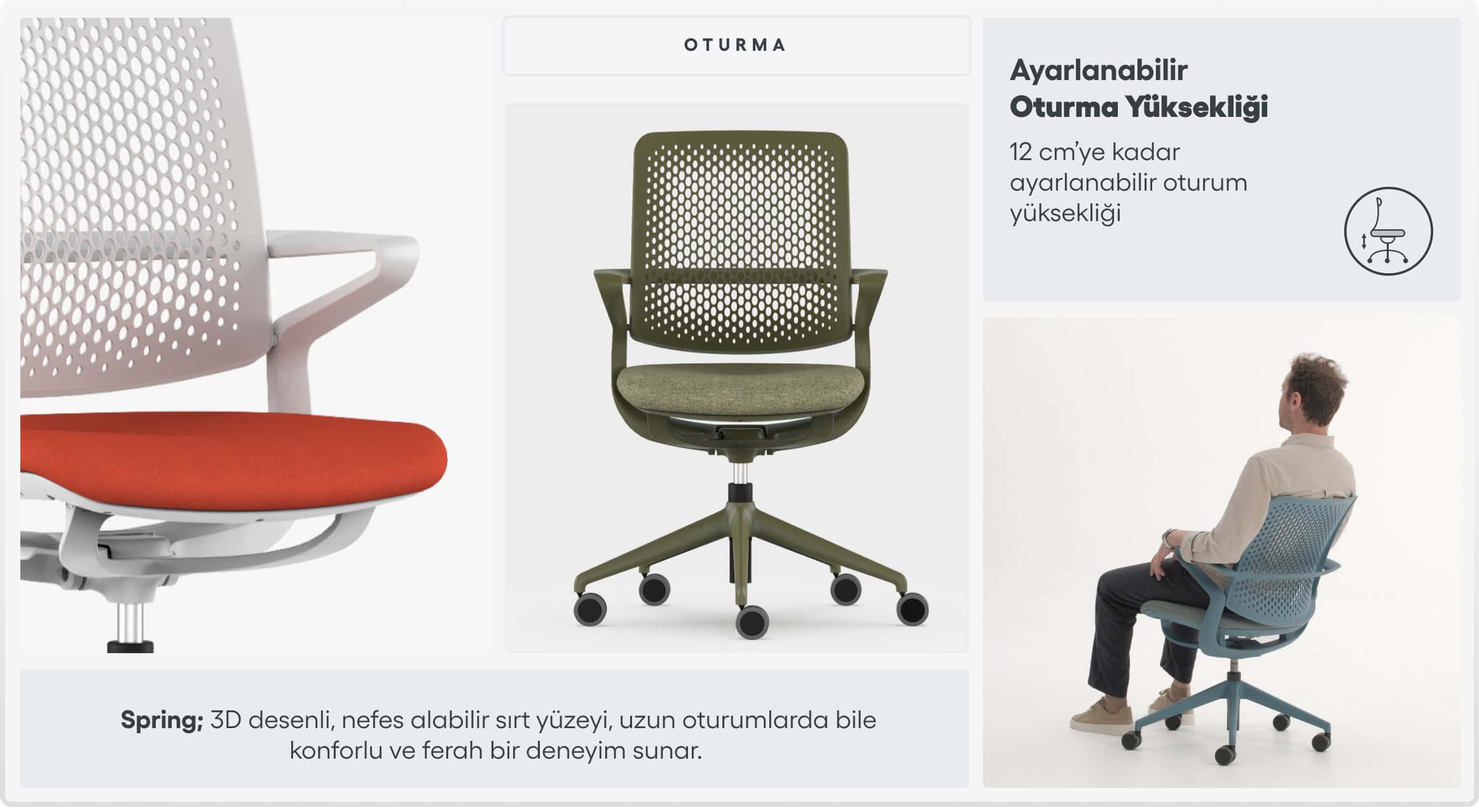 NURUS SPRING MAVİ ÇALIŞMA KOLTUĞU | Atom Ofis