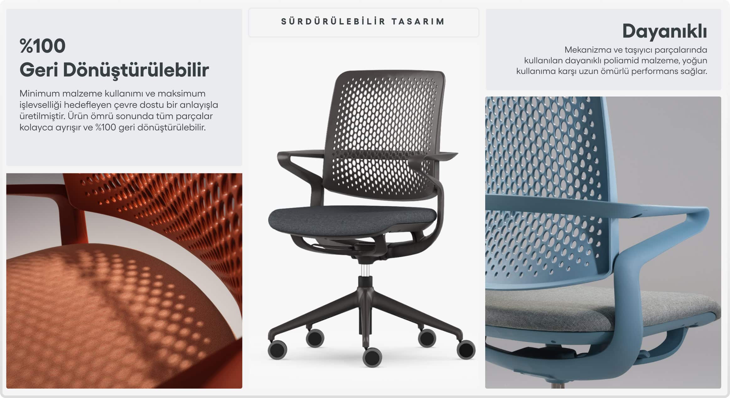 NURUS SPRING MAVİ ÇALIŞMA KOLTUĞU | Atom Ofis