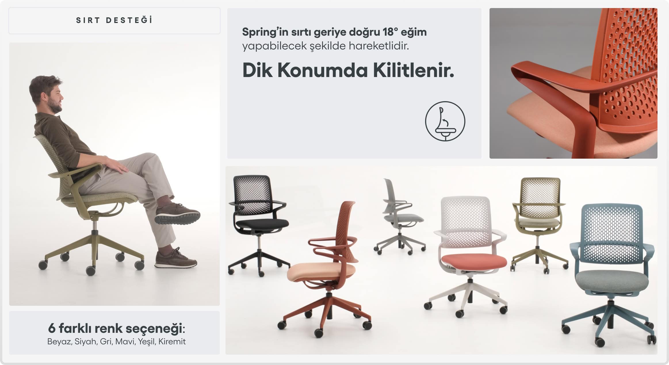 NURUS SPRING MAVİ ÇALIŞMA KOLTUĞU | Atom Ofis